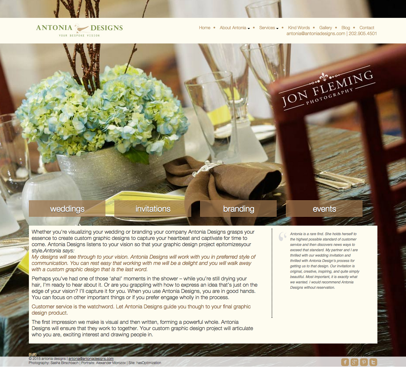 Site Launch: Antonia Designs' New Look | hasOptimization